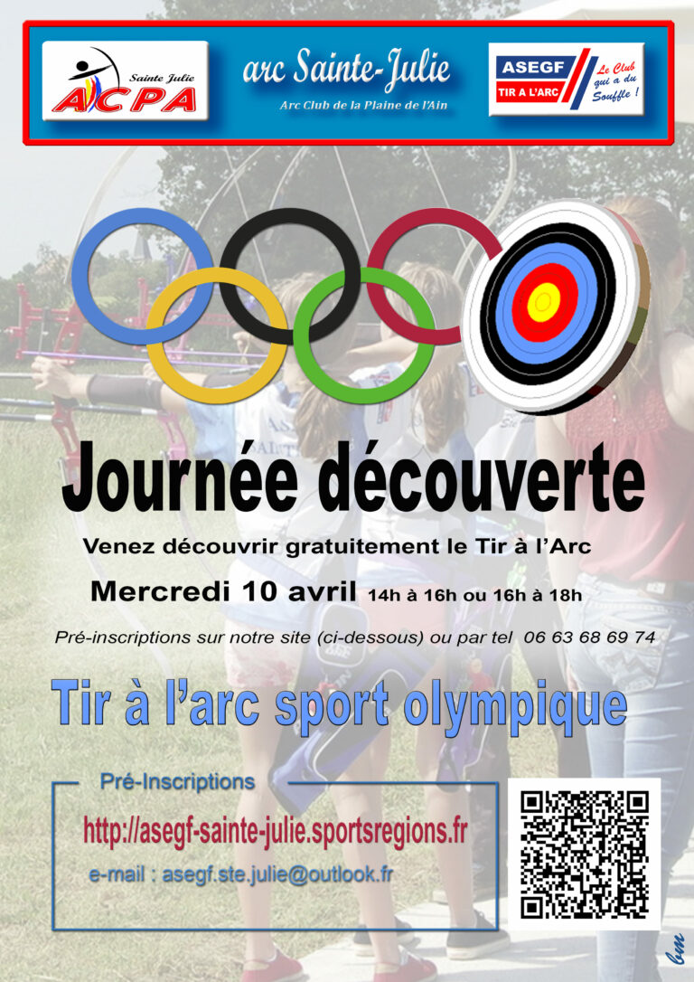 🎯 Découverte Tir à l’Arc – 10 Avril 2024 – SAINTE-JULIE